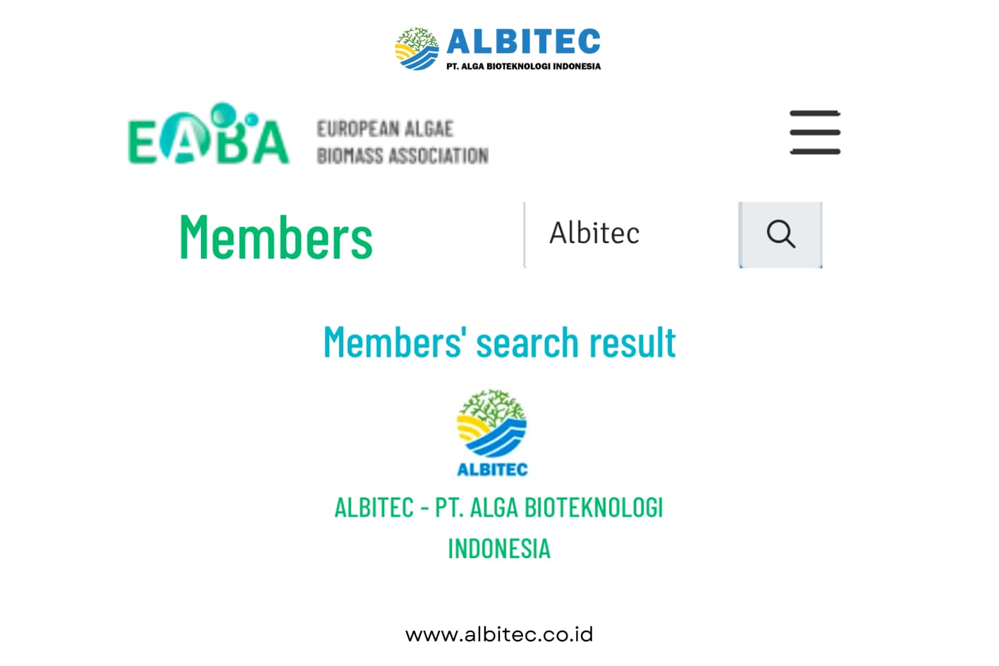 Albitec Resmi Anggota EABA: Kolaborasi Mikroalga Global